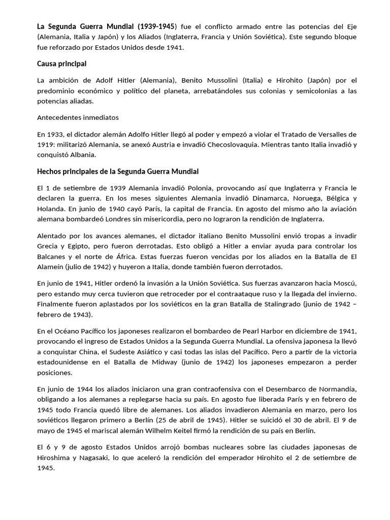 La Segunda Guerra Mundial y Grupo Expresionista | PDF | Segunda Guerra ...