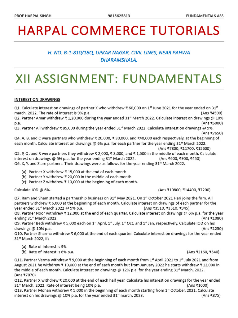 Fundamental Ass Combined | PDF | Interest | Debits And Credits