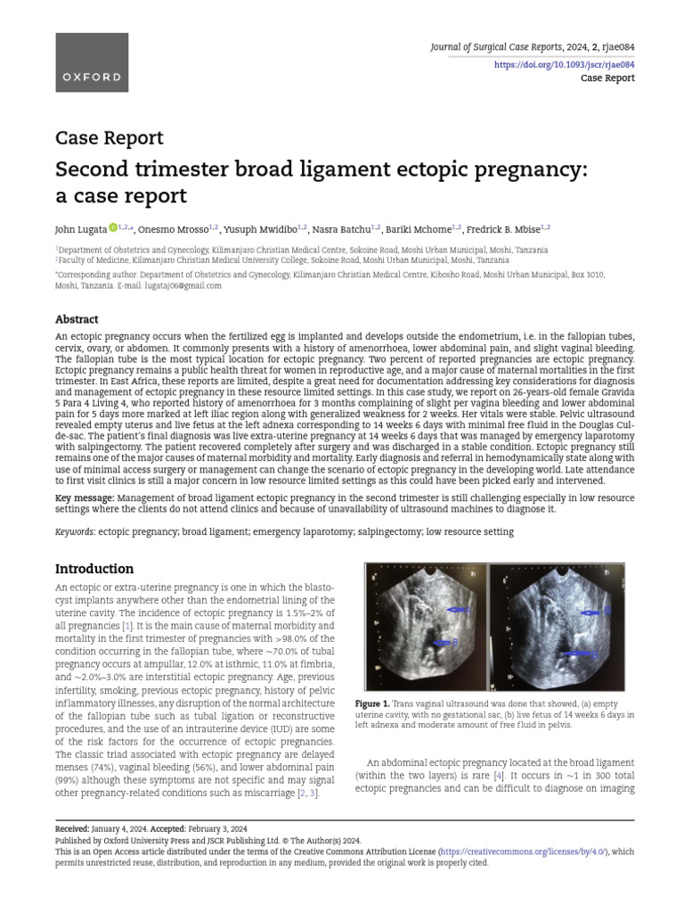 Broad Ligament Pregnancy 2024 | PDF | Pregnancy | Human Reproduction