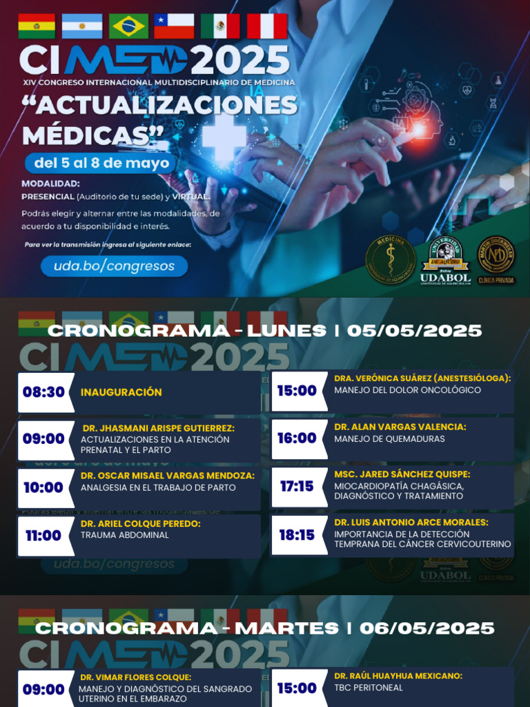 Cronograma Del XIV Congreso CIMED Abcdef | PDF | Cuidado de la salud | Especialidades Medicas