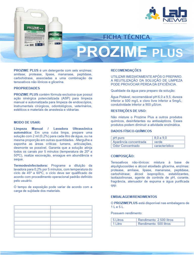 Ficha Técnica do Prozime Plus | PDF | Enzima