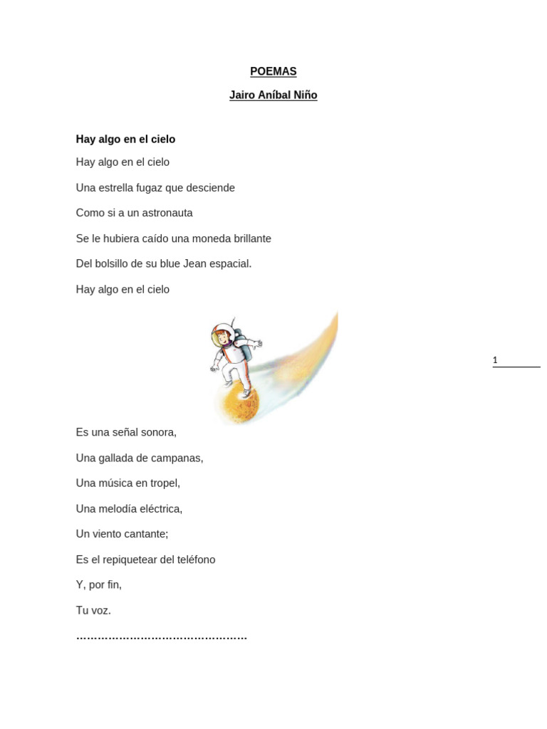 Poemas infantiles de Jairo Aníbal Niño | PDF