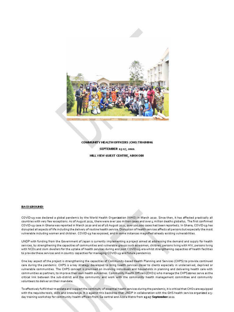 Community Health Officers Training - Sept 2021 | PDF | Infection | Hiv/Aids