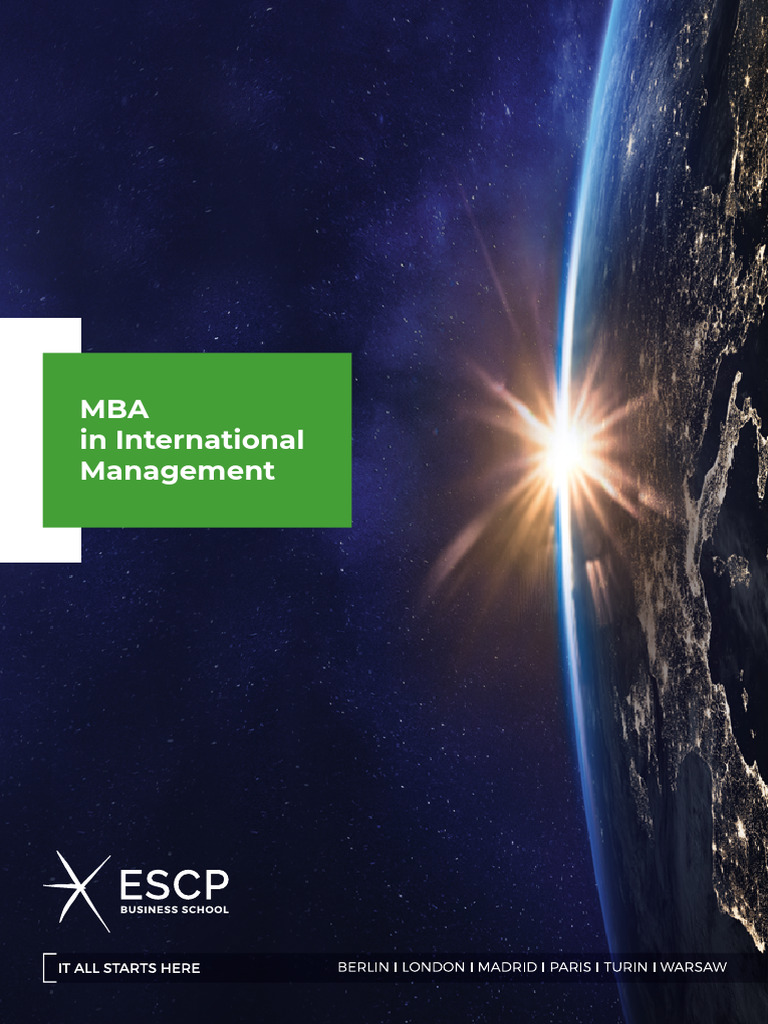 Escp-Mba in International Management | PDF | Master Of Business Administration | Entrepreneurship