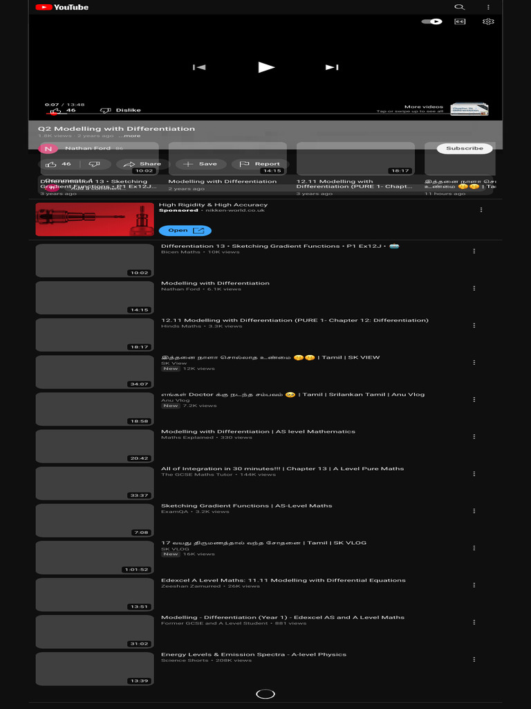 Q2 Modelling With Differentiation - YouTube | PDF | Mathematics ...