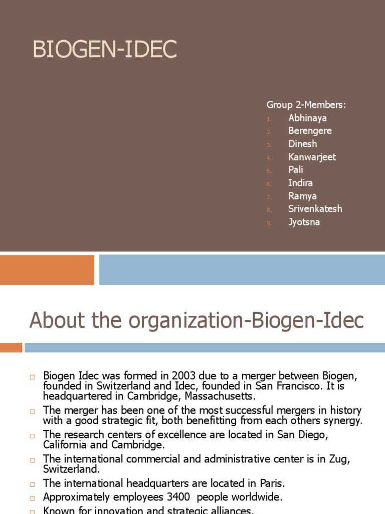Biogen Idec - Final | PDF | Strategic Management | Organizational Culture