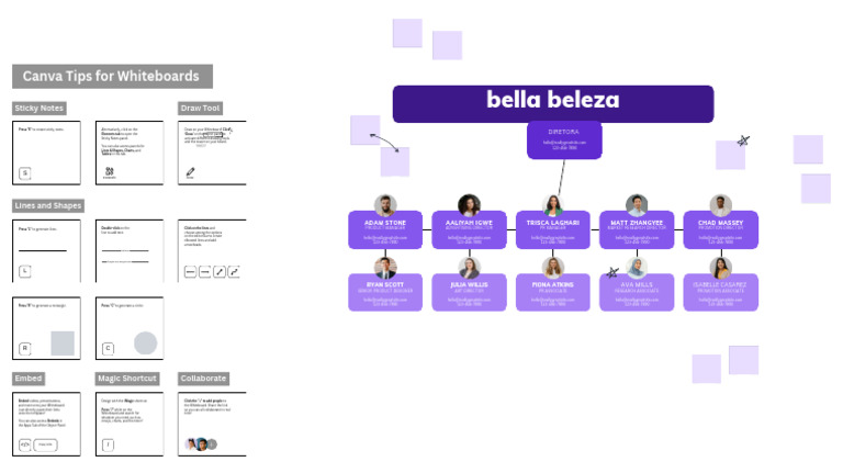 Organizational Chart Team Whiteboard in Royal Purple Pastel Purple ...