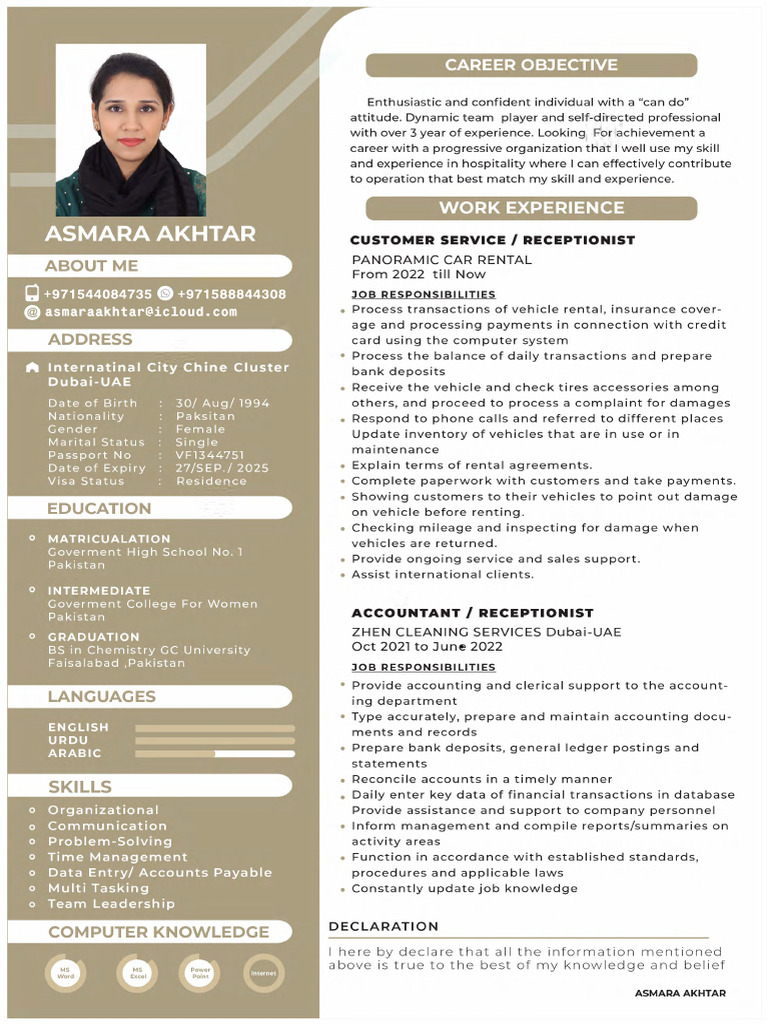Asmara Akhtar Cv1 | PDF