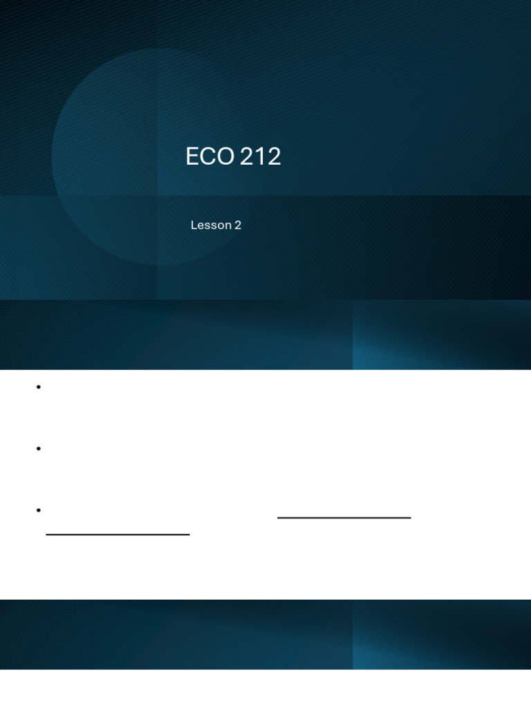 Eco 212 Lesson 2 | PDF | Economics | Keynesian Economics
