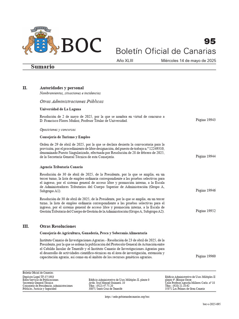Boc S 2025 095 | PDF | Islas Canarias
