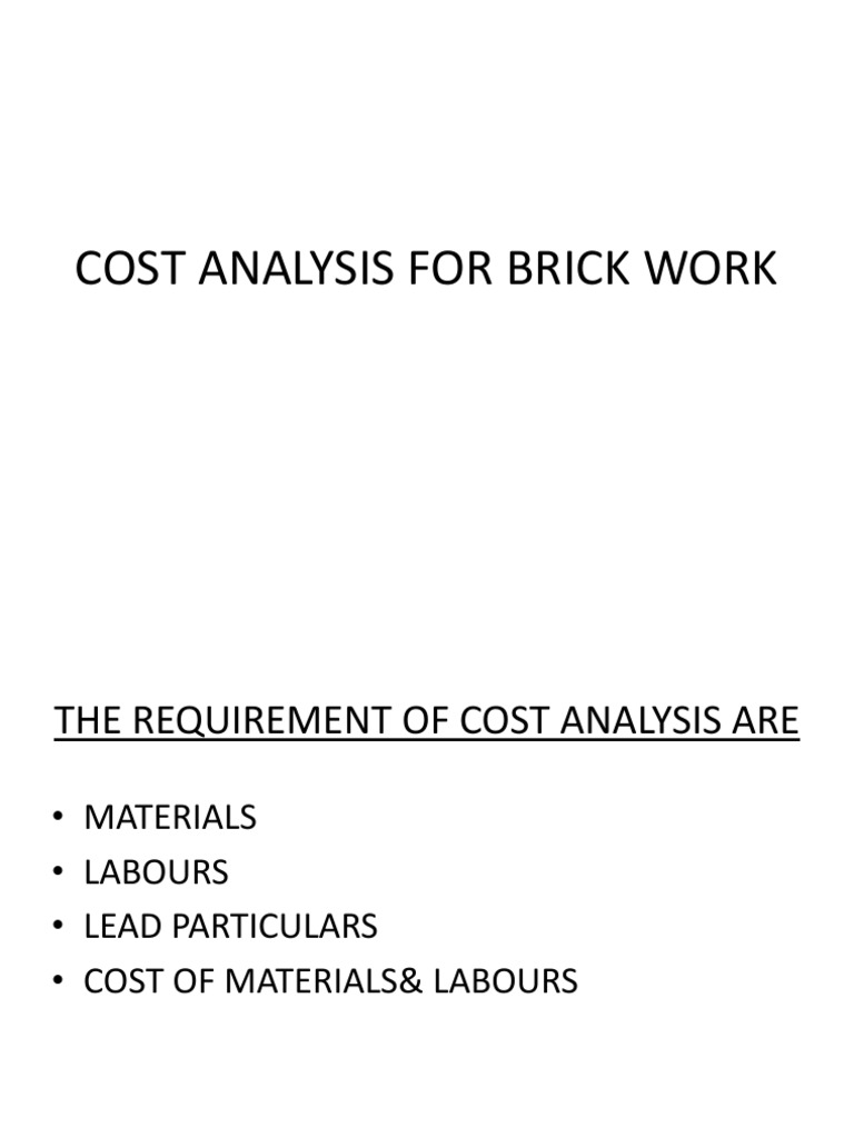 Brick Work Cost Analysis and Rates | PDF | Technology & Engineering