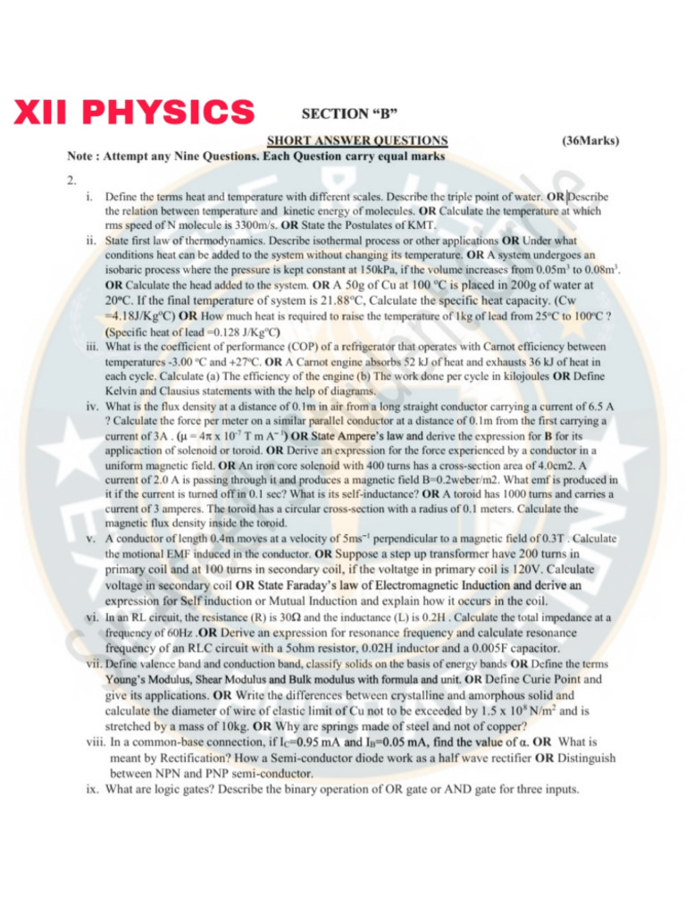 Xii Phy Target by Sisu | PDF