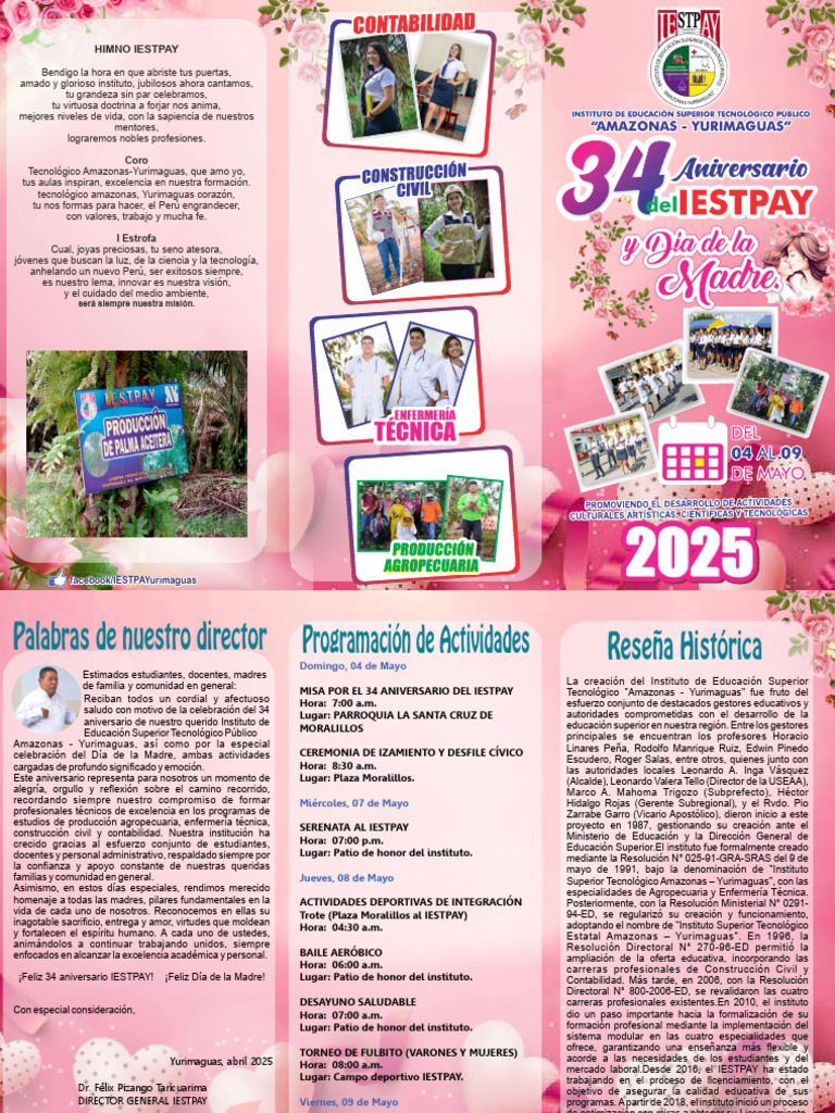 Tríptico 34 Aniversario IESTPAY 2025... | PDF
