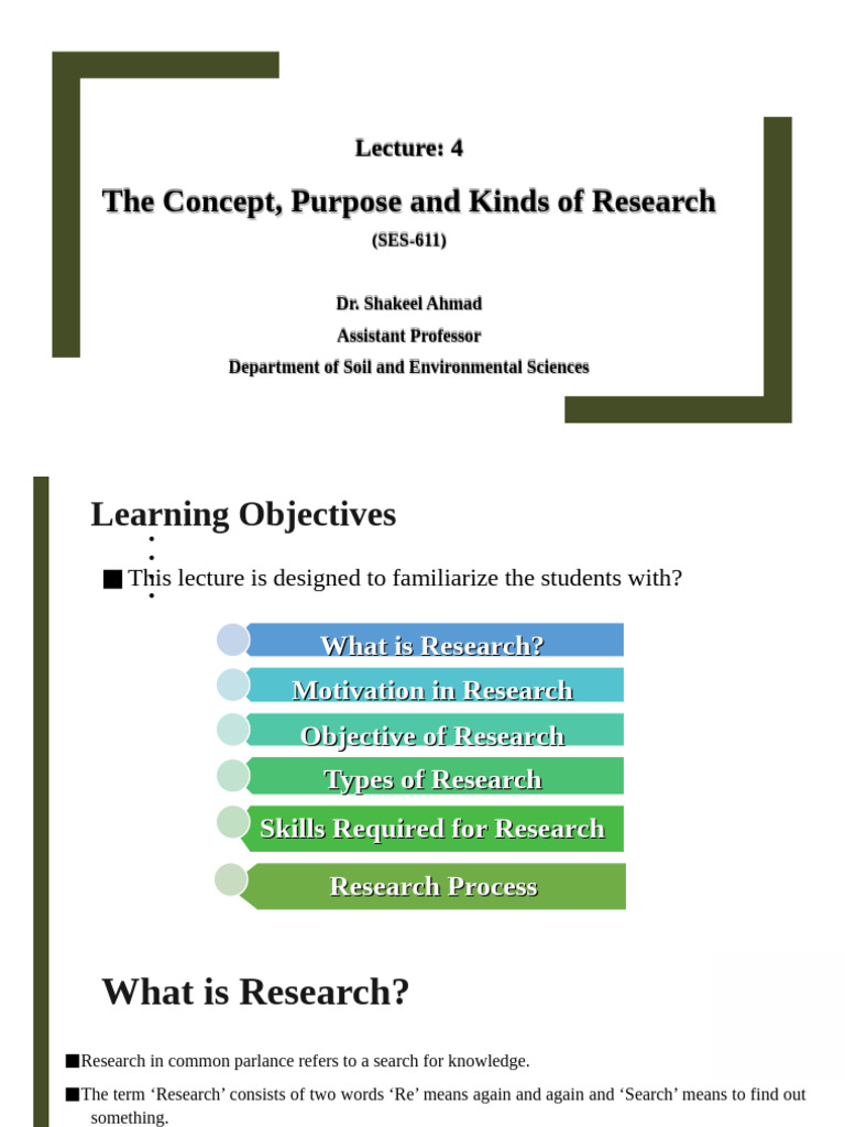 Lec. 3-The Concept, Purpose and Kinds of Research | PDF | Quantitative ...