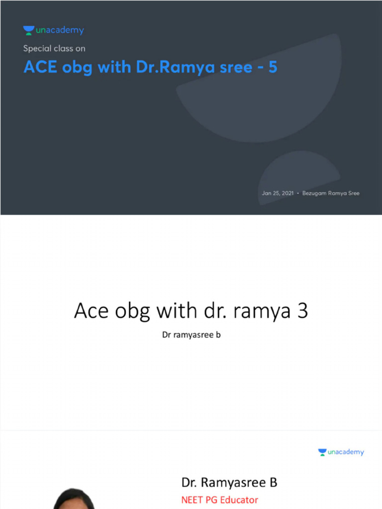 ACE Obg With DrRamya Sree 5 No Anno | PDF