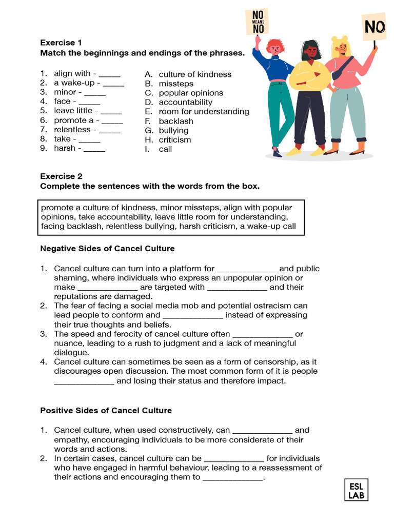 Cancel Culture Worksheet S | PDF | Social Psychology