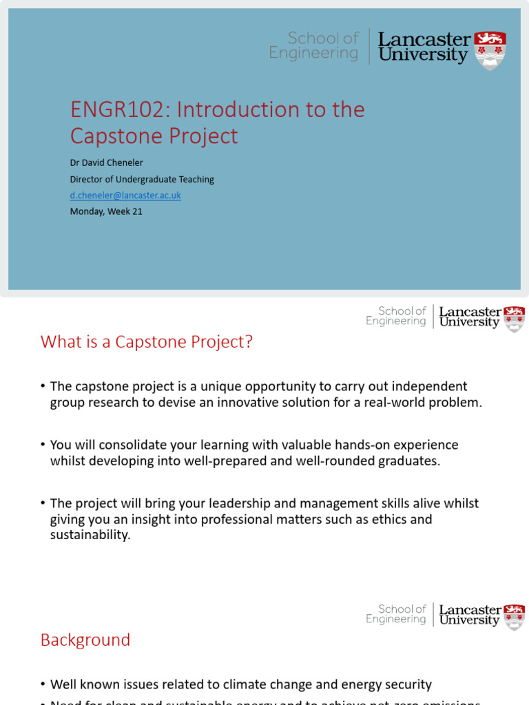 ENGR102 - Introduction To Capstone Project | PDF | Sustainable Energy | Natural Environment