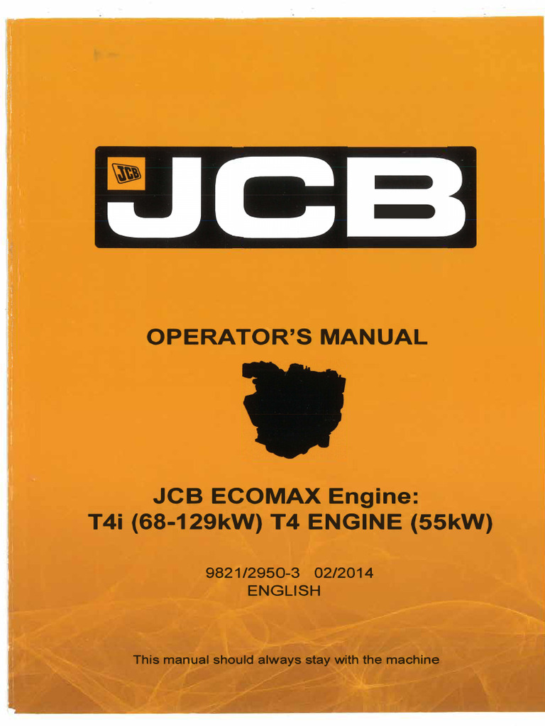 JCB EcoMax T4F 74 HP Operator's Manual | PDF