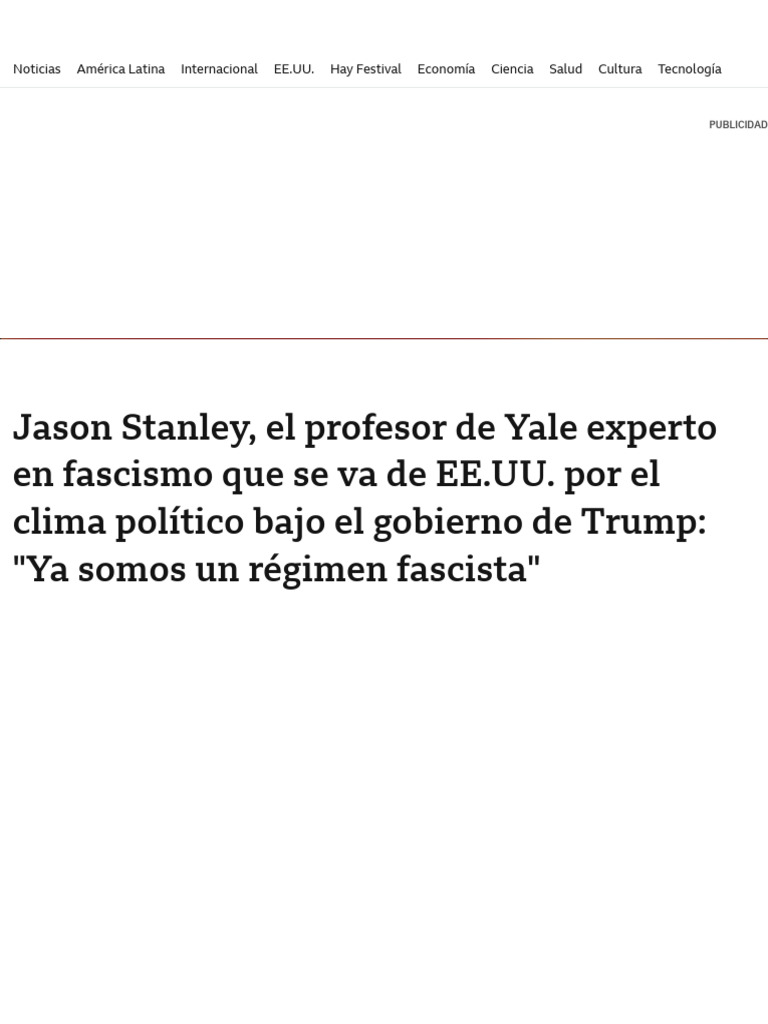 Jason Stanley, el profesor de Yale experto en fascismo que se va de EE ...