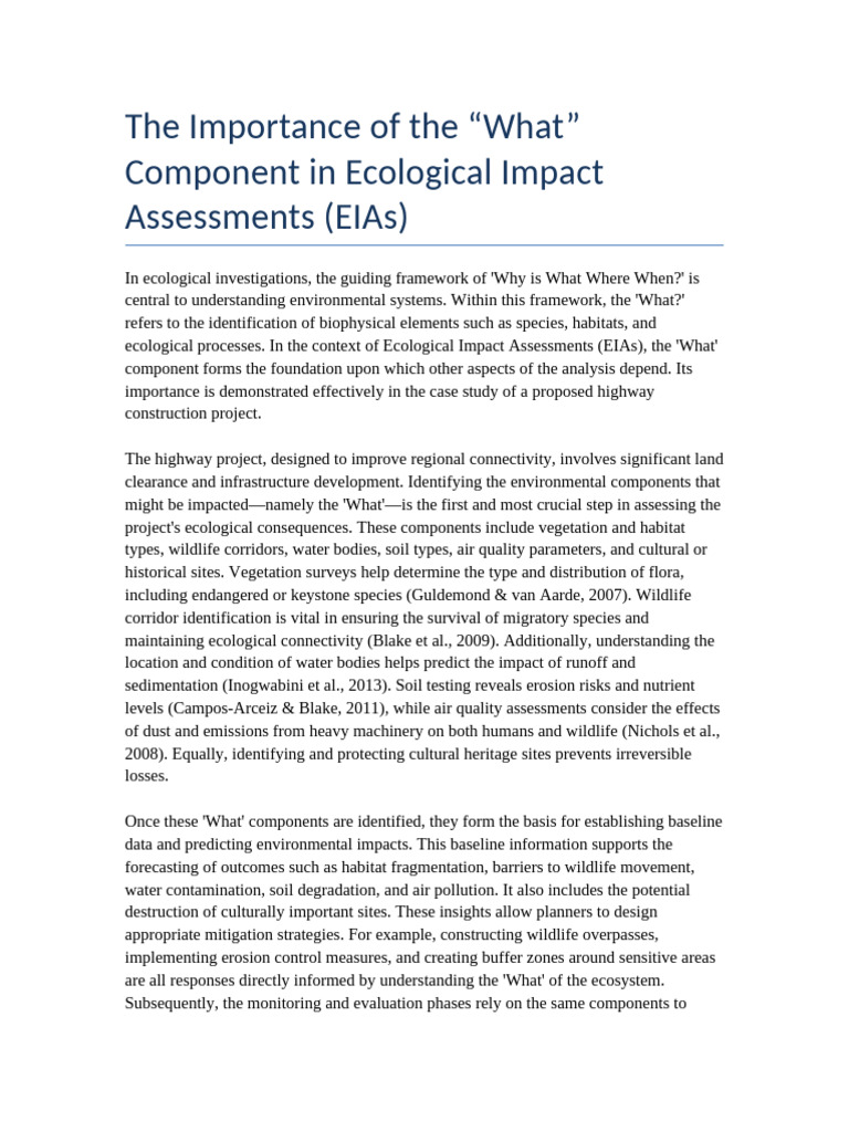 EIA What Importance Continuous | PDF | Environmental Impact Assessment ...