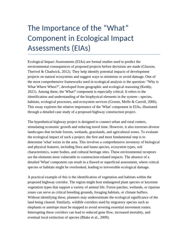 EIA What Importance Cited | PDF | Ecology | Environmental Impact Assessment