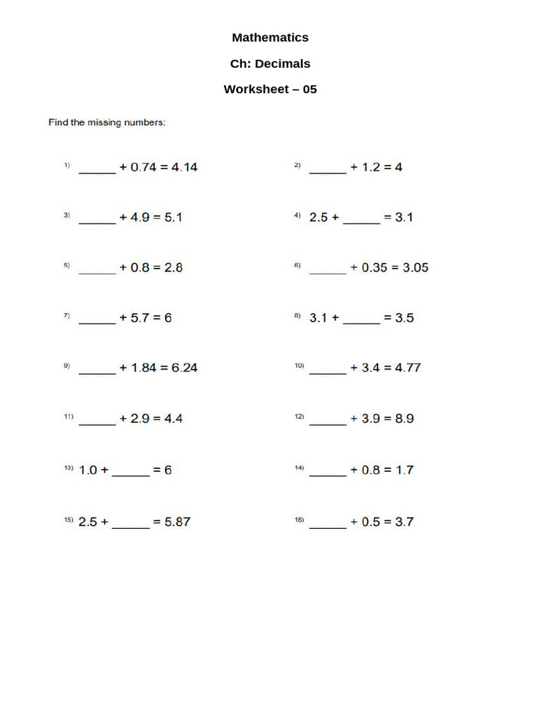cls5_ws5_decimals_ missing no. AK | PDF