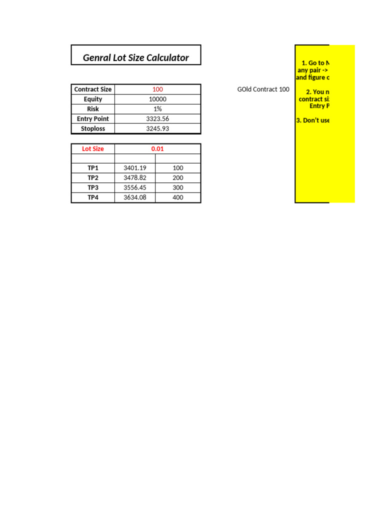 LOT - SIZE - CALCULATOR - Main | PDF
