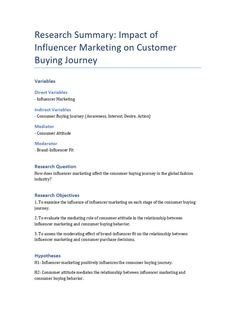 Influencer Marketing's Effect on Buying Journey | PDF | Marketing ...