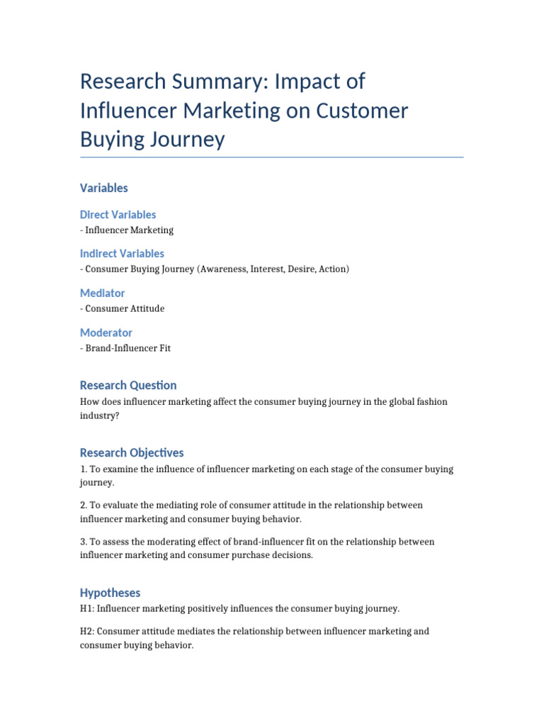 Influencer Marketing Research Summary | PDF