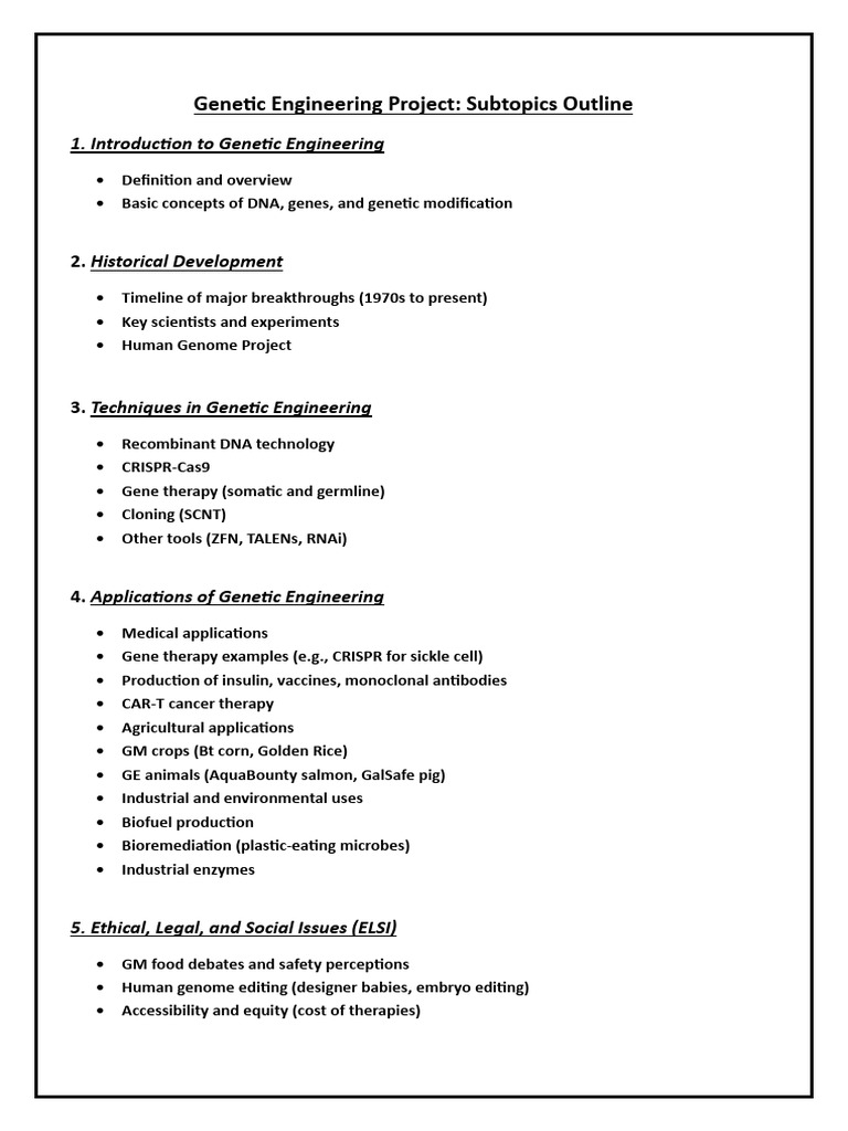 Genetic Engineering Project | PDF