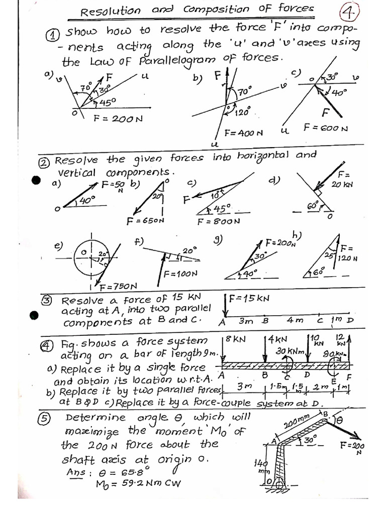 3 - (1S) SE1 - Resolution - Composition of Force | PDF
