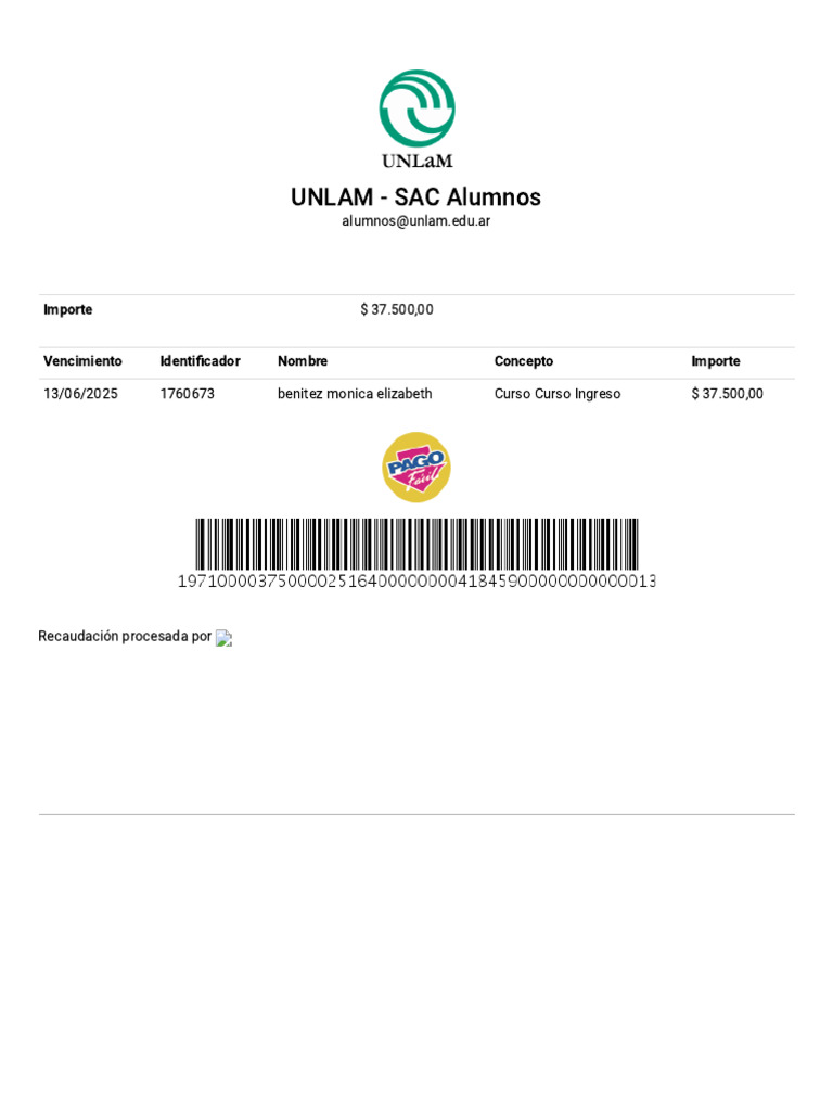 Formulario de Pago | PDF