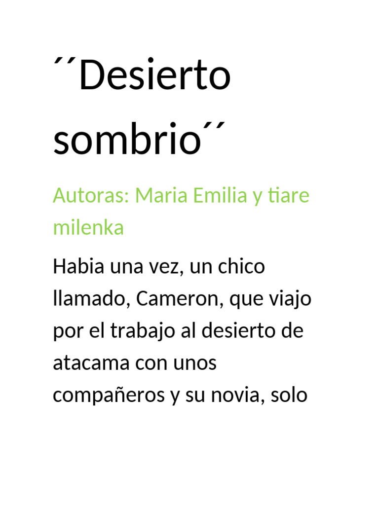Desierto Sombrio Mily ............. | PDF