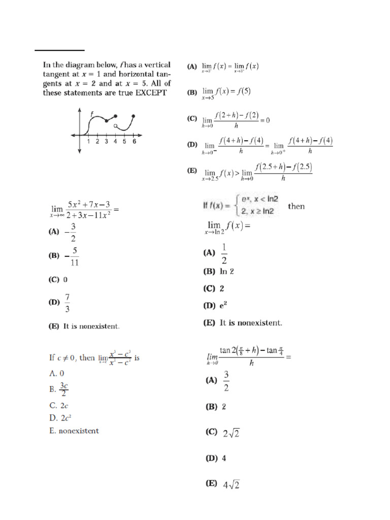 AP Review BC - Limits | PDF