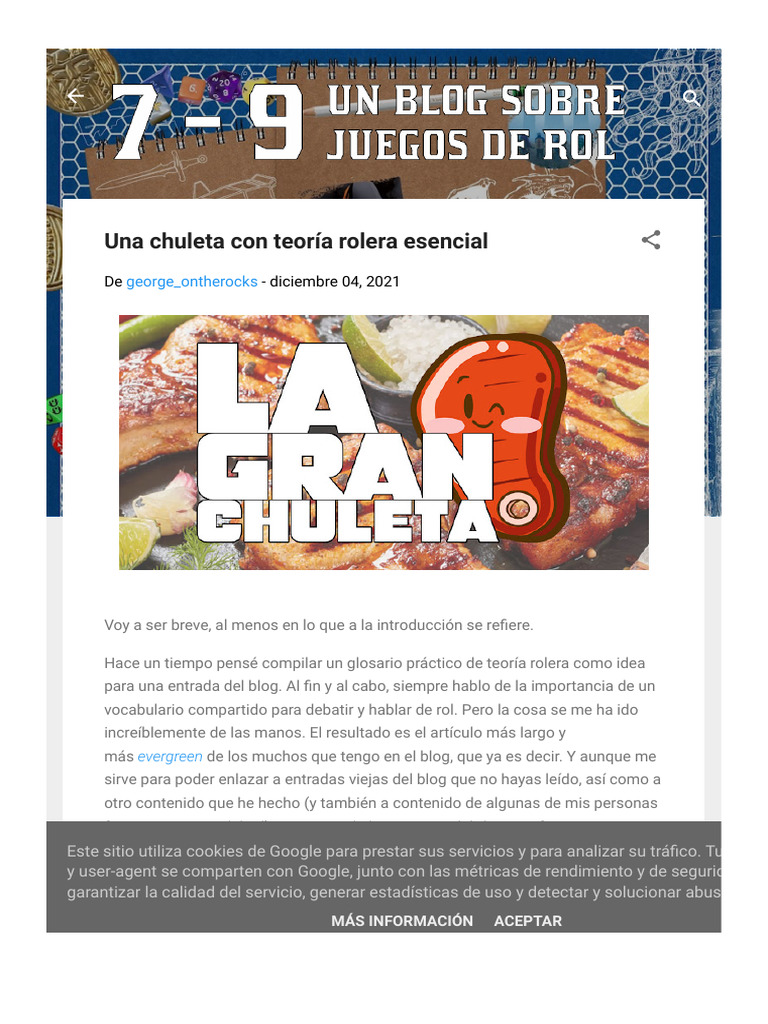 Una Chuleta Con Teoría Rolera Esencial | PDF | Juegos de rol