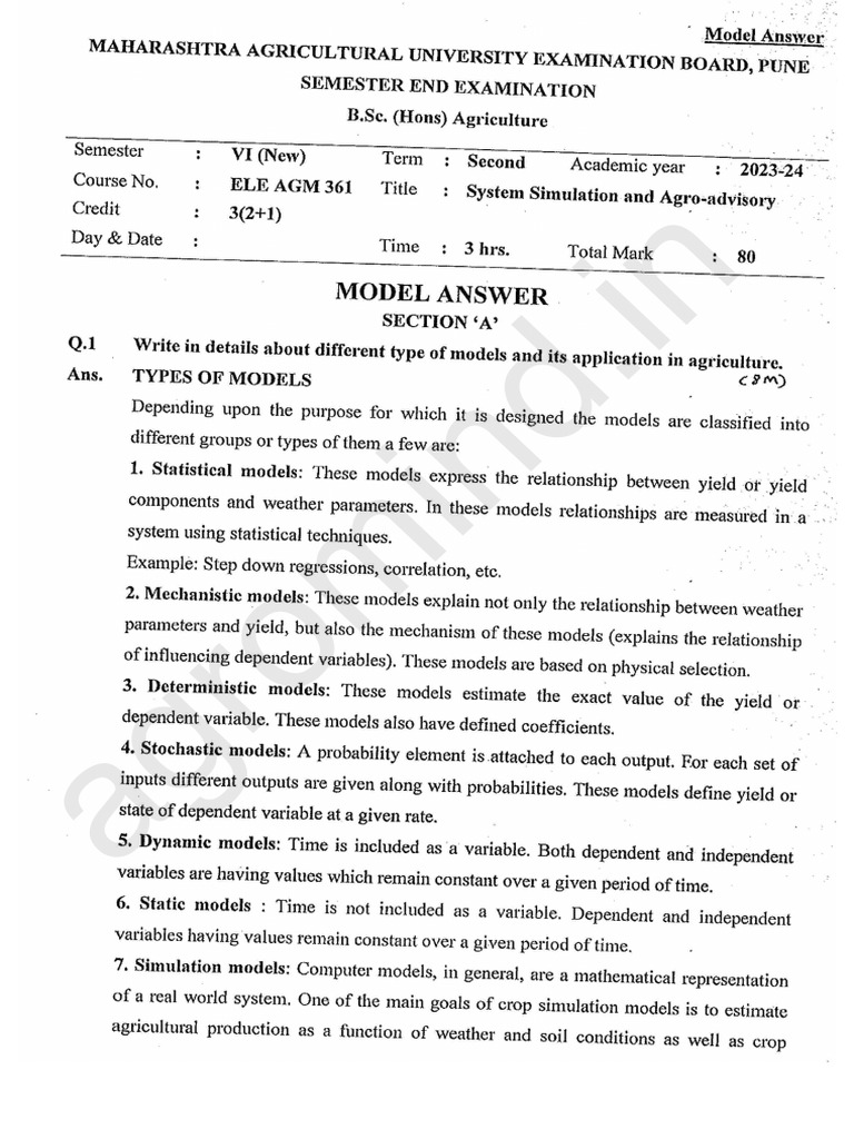 ELE AGM-361 Model Answer Paper 2023-24 | PDF