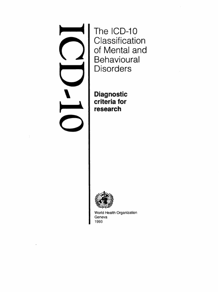 The Icd 10 Classification of Mental and Behavioral Diseases | PDF