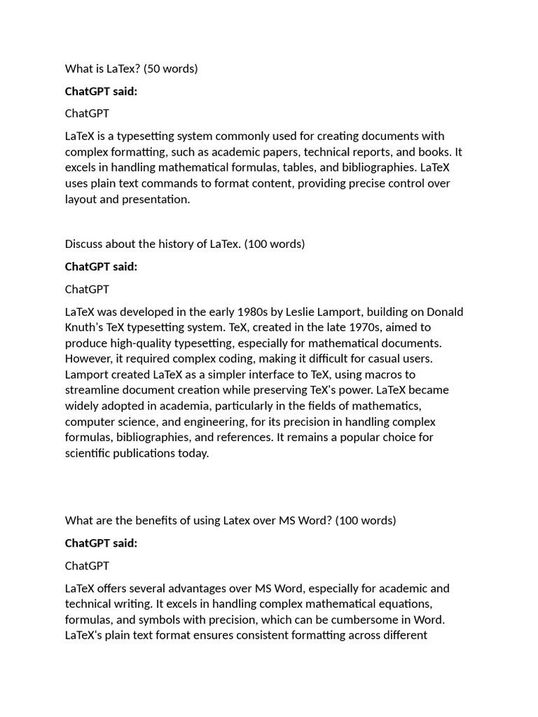 What Is LaTex | PDF | Te X | Software Engineering