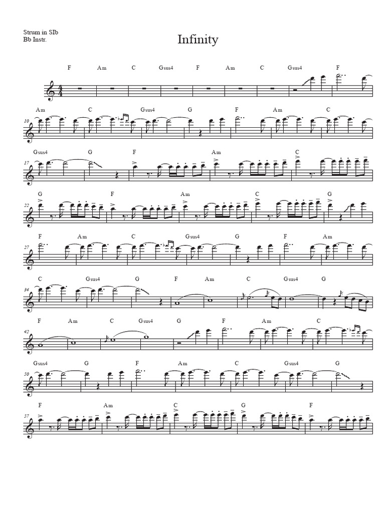 Guitar Chords for Infinity in Sib | PDF