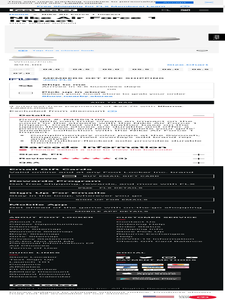 Nike Air Force 1 Impact Foot Locker | PDF | Nike | Gift Card