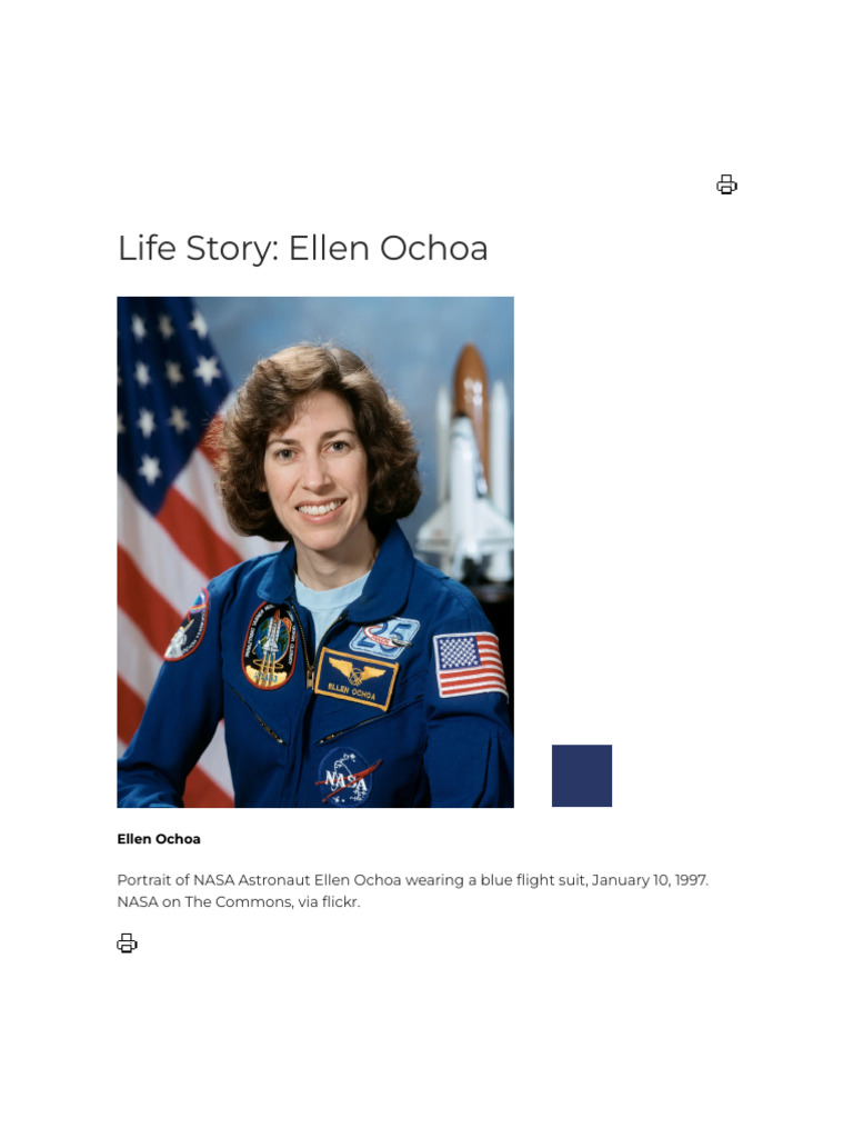 Life Story - Ellen Ochoa - Women & The American Story | PDF | Nasa ...