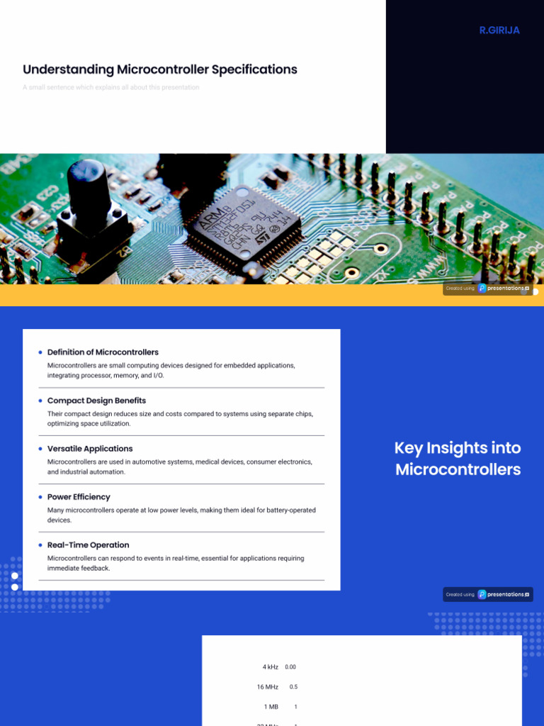 1.microcontroller Specifications | PDF
