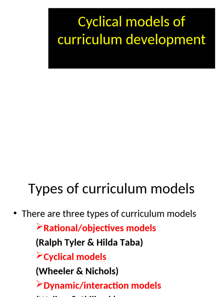 Cyclical Models of Curriculum Development | PDF | Curriculum ...