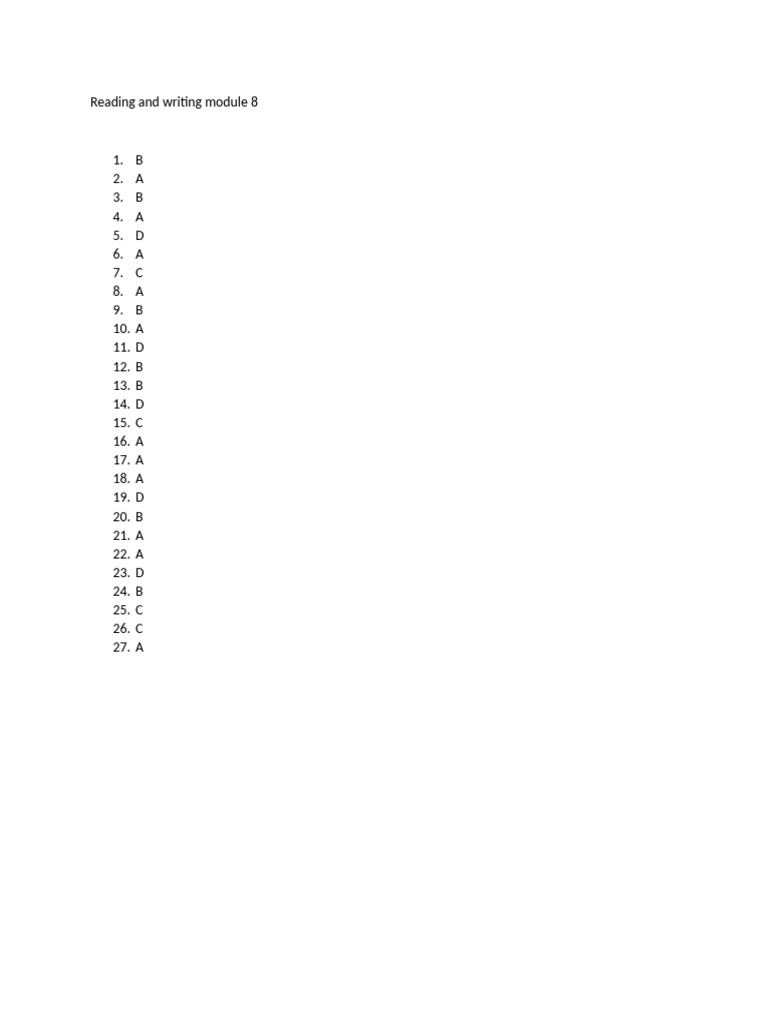 Reading and Writing Module 8 | PDF