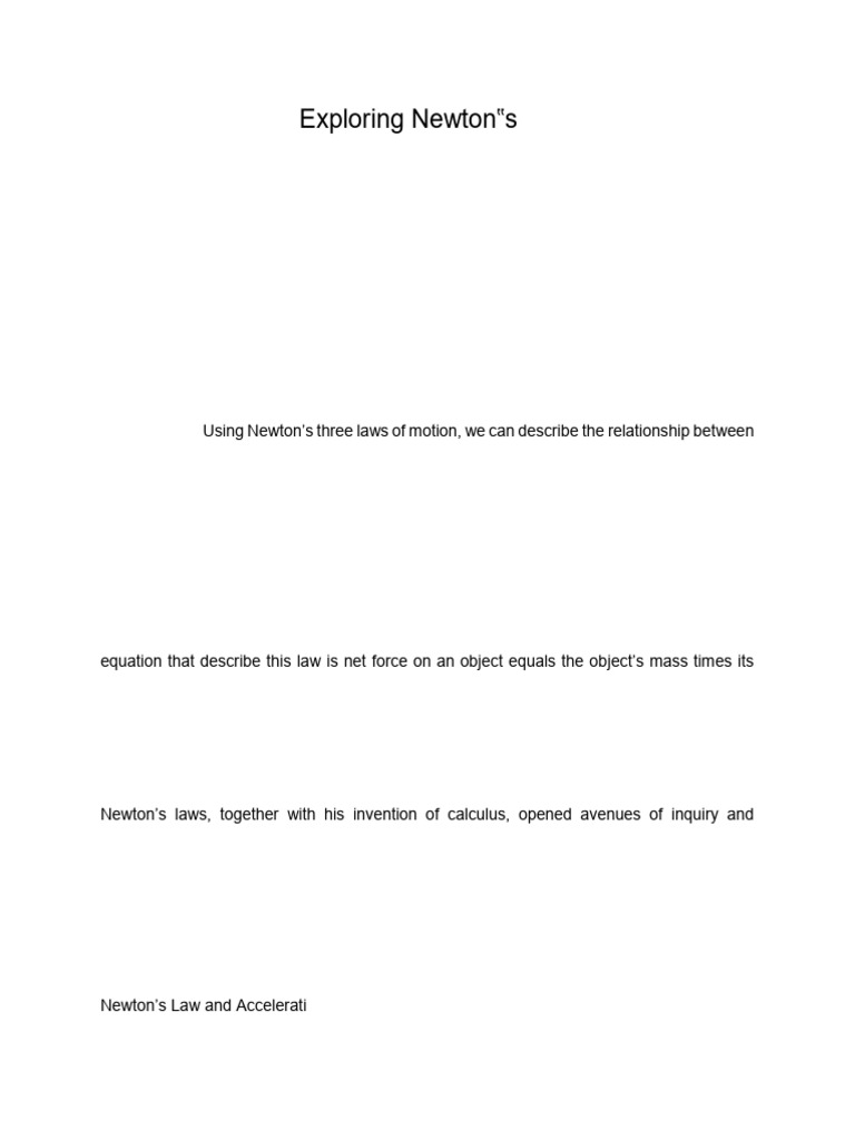 Newton's First Law Lab Experiment | PDF