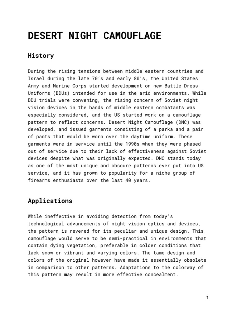 Desert Night Camouflage (DNC) | PDF | Camouflage | Military Personal ...