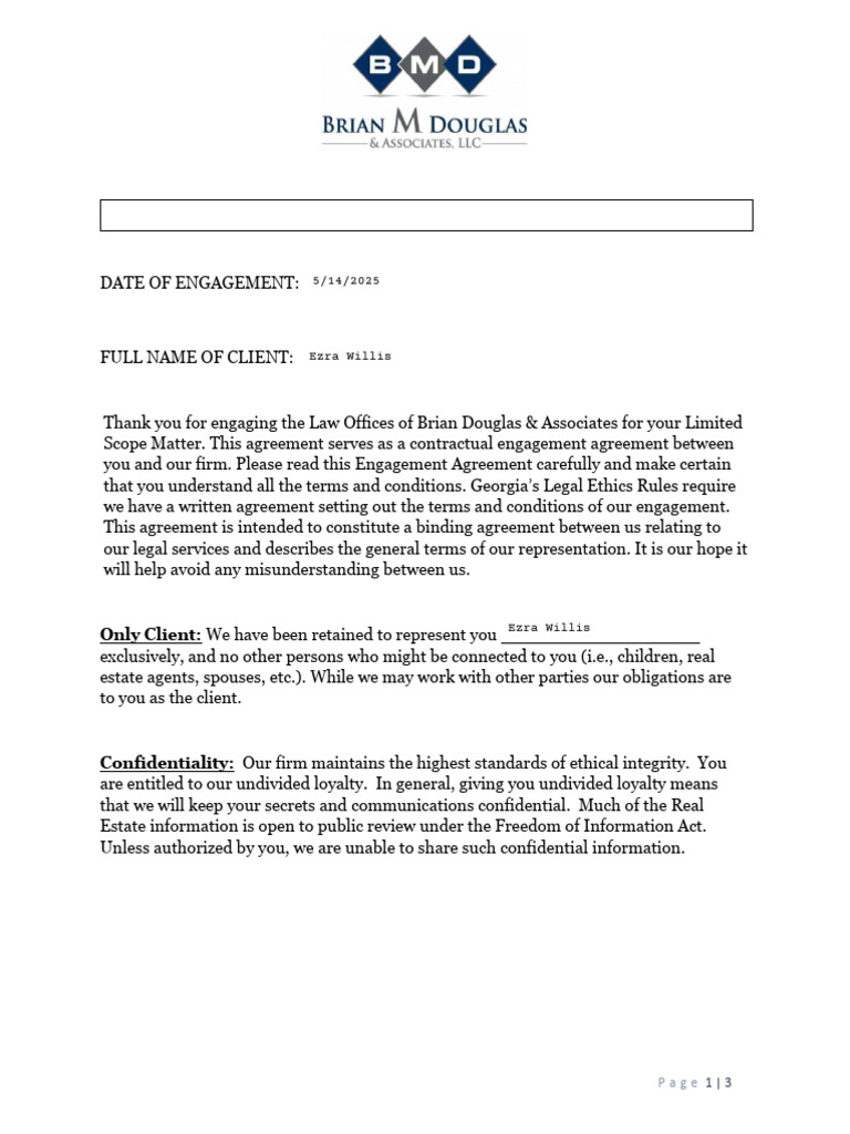 Limited Scope Engagement Agreement | PDF | Confidentiality ...