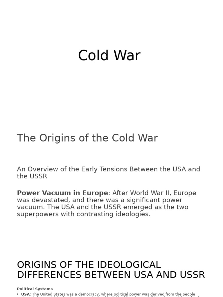 Cold War Introduction | PDF | World Politics | Soviet Union