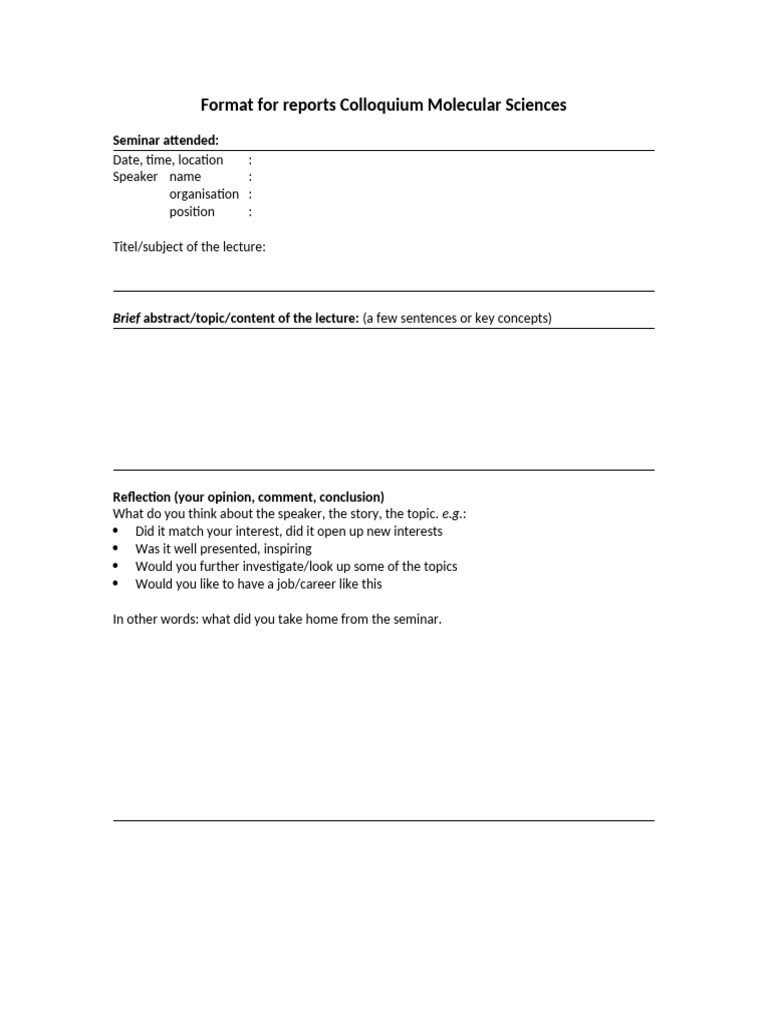 Format Seminar Report | PDF