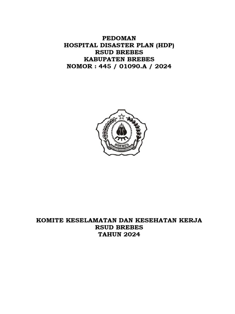 PEDOMAN-HOSPITAL-DISASTER-PLAN-2024 | PDF